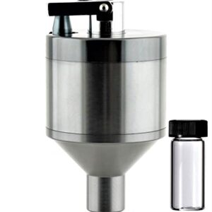 Coarse to Fine Spice Grinder Hand Mill Funnel - Ultra fine - Metal 3 Piece 1.75 inch with Storage Bottle - Silver Color