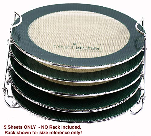 5 Dehydrating Sheets Compatible With Ninja Foodi Dehydrator - 8" Circle Non Stick Drying Herbs Chips Fruit Leather Jerky Food Liner Mats Pressure Cooker