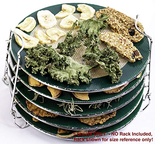 5 Dehydrating Sheets Compatible With Ninja Foodi Dehydrator - 8" Circle Non Stick Drying Herbs Chips Fruit Leather Jerky Food Liner Mats Pressure Cooker