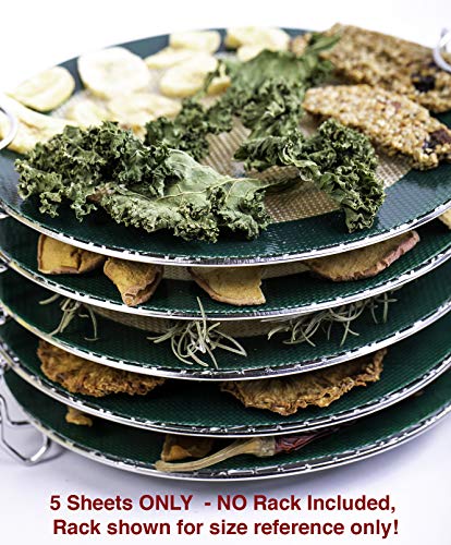 5 Dehydrating Sheets Compatible With Ninja Foodi Dehydrator - 8" Circle Non Stick Drying Herbs Chips Fruit Leather Jerky Food Liner Mats Pressure Cooker