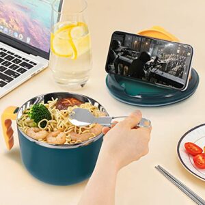 Ajerg 1300ml Rapid Ramen Cooker - Microwave Ramen Bowl Set Noodle Bowls With Lid Speedy Ramen Cooker In 3 Minutes BPA Free Dishwasher Safe | Perfect for Dorm, Small Kitchen, Office