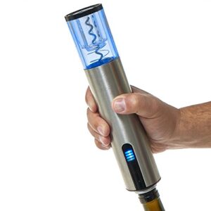 Wine Enthusiast 2-in-1 Electric Blue 1 Automatic Wine Bottle Opener and Preserver Set (7 Piece)