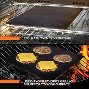 Authentik Oven Steel Thermal Manager - Pre-Seasoned Carbon Steel Baking Pizza Stone & Flat Top Grill Cookware, 12" x 12" x 1/4", Made in USA