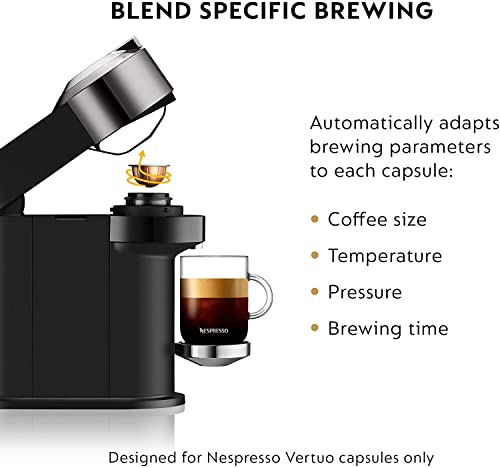 Nespresso Vertuo Next Coffee and Espresso Machine by Breville,1.1 liters, Dark Chrome