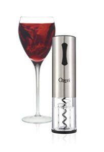 ozeri travel series usb rechargeable electric wine bottle opener, stainless steel