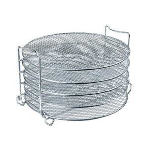 dehydrator rack for ninja foodi accesories, pressure cooker and air fryer 6.5 quart & 8 quart – stainless steel cooker rack with five stackable layers