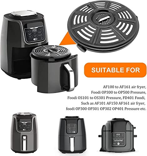 Air Fryer Crisper Plate for Ninja AF100 to AF150 and Ninja Pressure, Air Fryer Grill Pan Plate for Ninja FD302 FD401 Foodi OP300 to OP500,Air Fryer Accessories,Non-Stick Coating,Dishwasher Safe