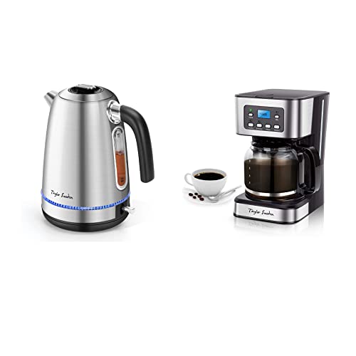 Taylor Swoden 1.7L Electric Tea Kettle Stainless Steel BPA Free+Programmable Coffee Maker