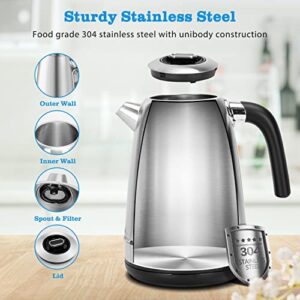 Taylor Swoden 1.7L Electric Tea Kettle Stainless Steel BPA Free+Programmable Coffee Maker