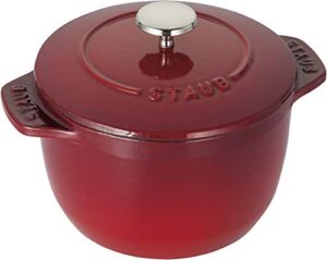 staub 40511-827 la cocotte de gohan cherry s, 4.7 inches (12 cm), rice pot, 1 cup, cast iron, enameled pot, rice cooker, authentic japanese product