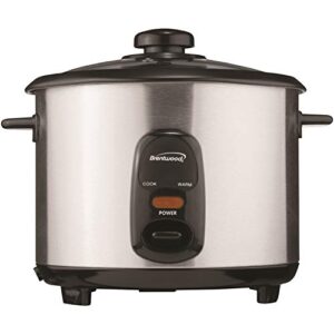 brentwood rice cooker, 8-cup, stainless steel,ts-15,2