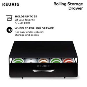 Keurig K-Duo Special Edition Coffee Maker, Silver & Under Brewer Storage Drawer, Coffee Pod Storage, Holds Upto 35 K-Cup Pods, Black