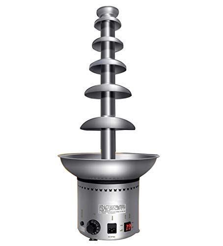 NEWTRY 6 Tiers Stainless Steel Chocolate Fondue Fountain Machine 13.23lbs Capacity 86~230℉Adjustable For Home Party Restaurant (110V)