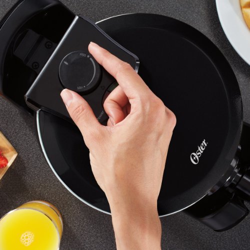 Oster Titanium-Infused DuraCeramic Flip Waffle Maker, Black (CKSTWFBF10W-TECO)