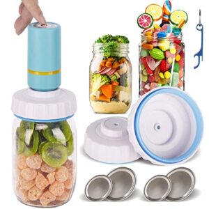 electric mason jar vacuum sealer kit, foodsaver vacuum sealer machine for jars, food storage vacuum saver can sealer for wide and regular mouth