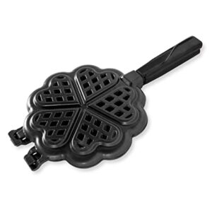 Nordic Ware 01705 Sweetheart Waffler, Cast-Aluminium Pan, Heart Shaped, Mini Waffle Maker, Black