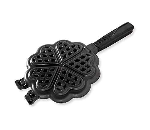 Nordic Ware 01705 Sweetheart Waffler, Cast-Aluminium Pan, Heart Shaped, Mini Waffle Maker, Black