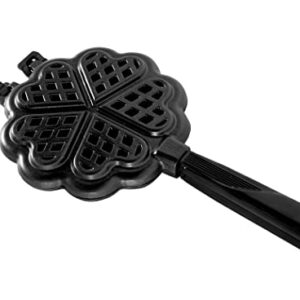 Nordic Ware 01705 Sweetheart Waffler, Cast-Aluminium Pan, Heart Shaped, Mini Waffle Maker, Black