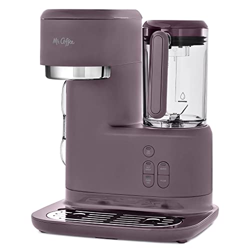 Mr. Coffee Single-Serve 3 in 1 Frappe, Iced, and Hot Coffee Maker and Blender with Reusable Filters, Tumblers, and Recipe Book, Lavender