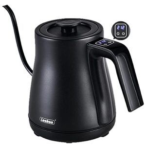 leehoo electric gooseneck kettle with temperature control,led touch screen design,pour over coffee kettle tea kettle,stainless steel water kettle,auto shutoff rapid heating 0.8l, black