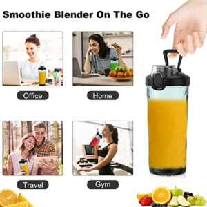 Portable Blender, YKSINX Smoothies Blender, 20 oz Personal Blender for Shakes and Smoothies with USB Rechargeable Travel Sports Blender Bottle Black