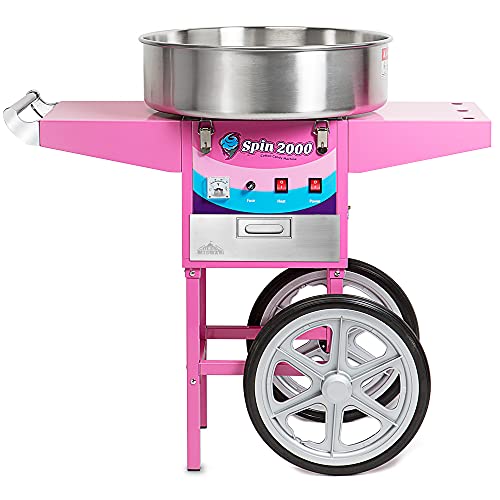 Olde Midway Commercial Quality Cotton Candy Machine Cart and Electric Candy Floss Maker - SPIN 2000