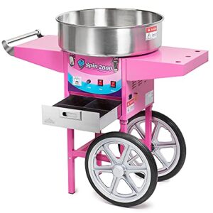 Olde Midway Commercial Quality Cotton Candy Machine Cart and Electric Candy Floss Maker - SPIN 2000