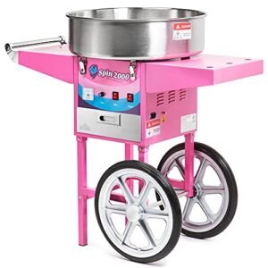 Olde Midway Commercial Quality Cotton Candy Machine Cart and Electric Candy Floss Maker - SPIN 2000