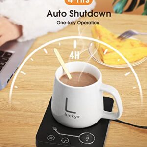 Coffee Mug Warmer - Coffee Warmer for Desk 2-12 Hrs Timer Auto Shut Off - Electric Cup Warmer with 3-Temperature Settings (Up to 170℉/75°C) - Beverage Warmer for Office & Home Use