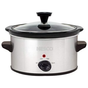 nesco sc-150-47 1.5 qt. oval analog silver slow cooker, quart