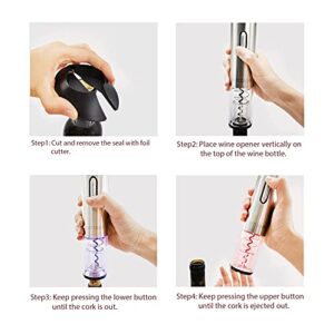 DOITTASK Wine Opener, Electric Automatic Corkscrew, Rechargeable Cordless Wine Bottle Openers with Foil Cutter and USB Charging Cable for Wine Lover Gift Set (Stainless Steel)