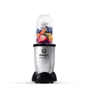 m.b magic bullet essential personal blender, silver – 250w motor with tall cup, stainless steel cross blade and 1 to-go lid