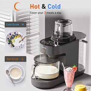 JOYOUNG Blender Fully Automatic, Soy Milk Maker, Glass Blender Cold and Hot with 8 Presets, Self-cleaning Blenders for Kitchen, Soup Maker, Almond Milk, Oat Milk, Shakes and Smoothies, Soy Milk.