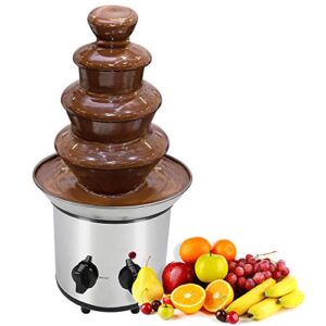 micnaron 32 ounce chocolate 304 stainless steel chocolate pro fountain.2 lb capacity chocolate fondue fountain,4 tiers electric chocolate fountain for party