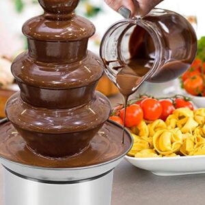 Micnaron 32 Ounce Chocolate 304 stainless Steel Chocolate Pro Fountain.2 lb Capacity Chocolate Fondue Fountain,4 Tiers Electric Chocolate Fountain for Party