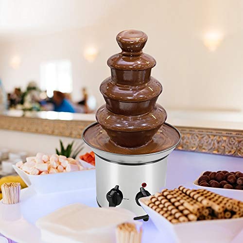 Micnaron 32 Ounce Chocolate 304 stainless Steel Chocolate Pro Fountain.2 lb Capacity Chocolate Fondue Fountain,4 Tiers Electric Chocolate Fountain for Party