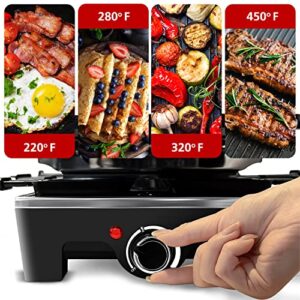 Raclette Table Grill, Techwood Electric Indoor Grill Korean BBQ Grill, Removable 2-in-1 Non-Stick Grill Plate, 1500W Fast Heating with 8 Cheese Melt Pans, Ideal for Parties and Family Fun