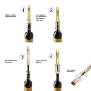 Wine Ziz Amazingly Simple Wine Opener with Foil Cutter Gift Set for Wine Lovers | Wine Pump Air Pressure Wine Bottle Opener Easy Cork Remover Corkscrew | Wine Bottle Openers (Gold, 1)