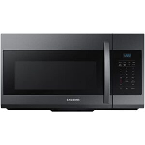 samsung 1.7 cu. ft. fingerprint resistant black stainless steel over-the-range microwave