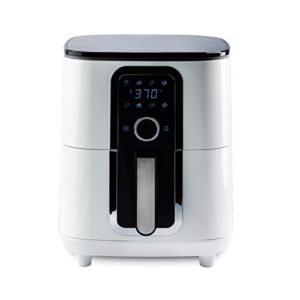 aria air fryers teflon-free 7 qt. premium ceramic air fryer with recipe book, white (cfw-907)