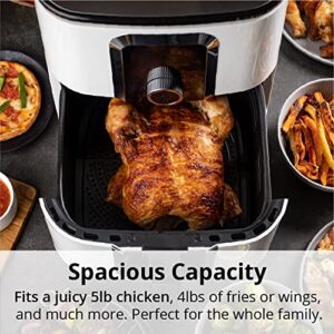 Aria Air Fryers Teflon-Free 7 Qt. Premium Ceramic Air Fryer with Recipe Book, White (CFW-907)