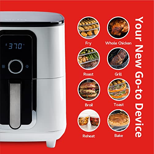 Aria Air Fryers Teflon-Free 7 Qt. Premium Ceramic Air Fryer with Recipe Book, White (CFW-907)