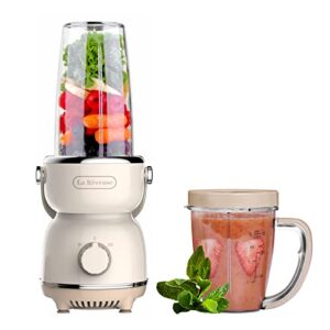 la reveuse personal size bullet blender 300 watts for shakes smoothies seasonings sauces with 17 oz cup / 10 oz mug,retro style