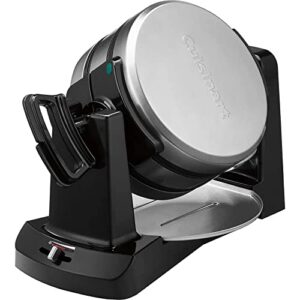 Cuisinart WAF-F40 Double Flip Belgian Waffle Maker Black/Stainless Bundle with 1 YR CPS Enhanced Protection Pack