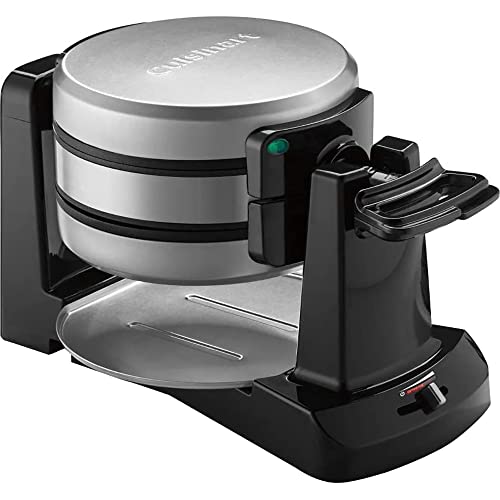 Cuisinart WAF-F40 Double Flip Belgian Waffle Maker Black/Stainless Bundle with 1 YR CPS Enhanced Protection Pack