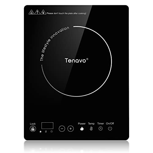 Tenavo 1800W Portable Induction Cooktop, Induction Hot Plate, Induction Burner with Sensor Touch, Single Induction Cooktop, 10 Power and Temperature Levels