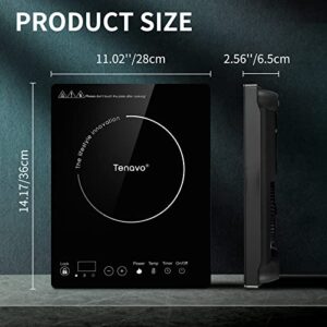 Tenavo 1800W Portable Induction Cooktop, Induction Hot Plate, Induction Burner with Sensor Touch, Single Induction Cooktop, 10 Power and Temperature Levels