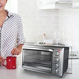 Black+Decker WCR-076 Rotisserie Toaster Oven, 9X13, Stainless Steel