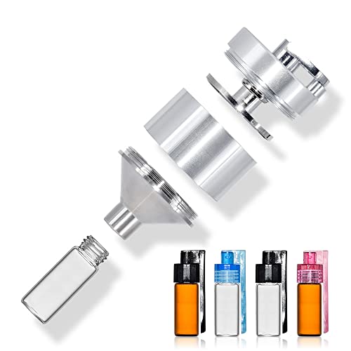 Aluminium Alloy Grinder, Portable Spice Grinder with Storage Bottle, Silver, 1+4 Piece