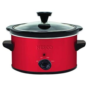 nesco sc-150r, oval slower cooker, red, ceramic, 1.5 quart, 120 watts